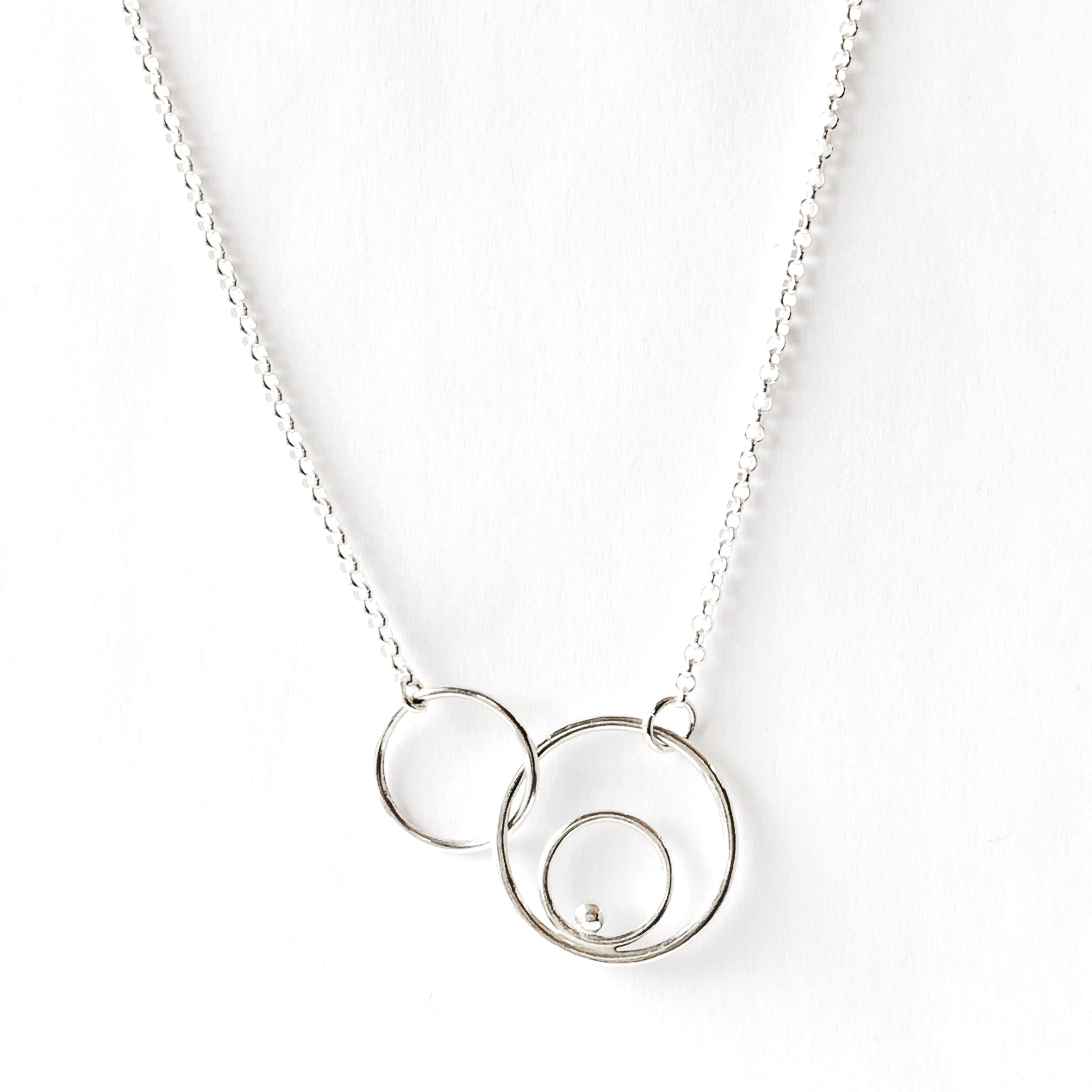 Linked Circle Necklace, Double Circles Necklace, Double Linked Circles – Rebel Soul Design